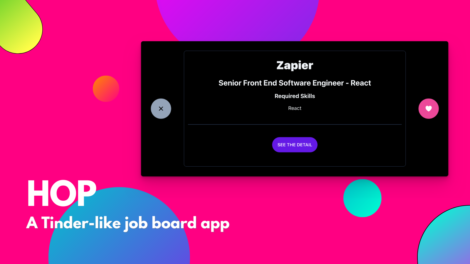Hop - A Tinder-like Job Board App